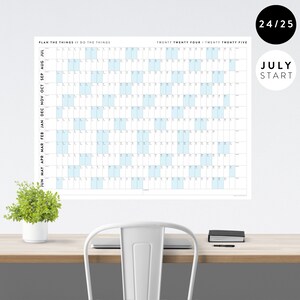 PRINTABLE 2024 2025 JULY Start Academic Wall Calendar PDF Instant ...