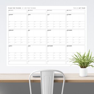 Giant Focus & Goals Wall Planner | Horizontal | Year at a Glance ...