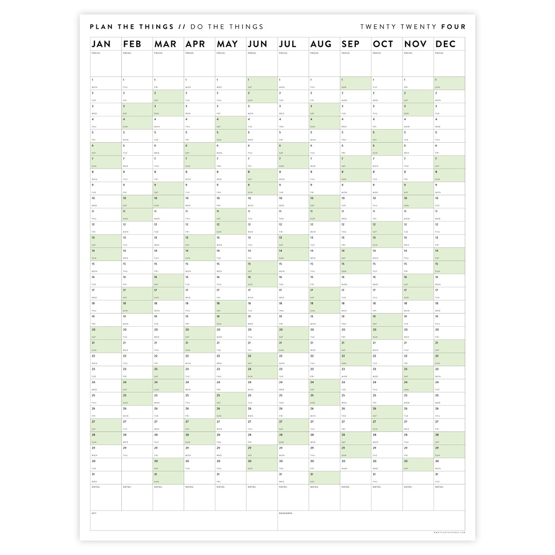 Giant 2024 Wall Calendar 2024 Large Wall Planner Annual | Etsy