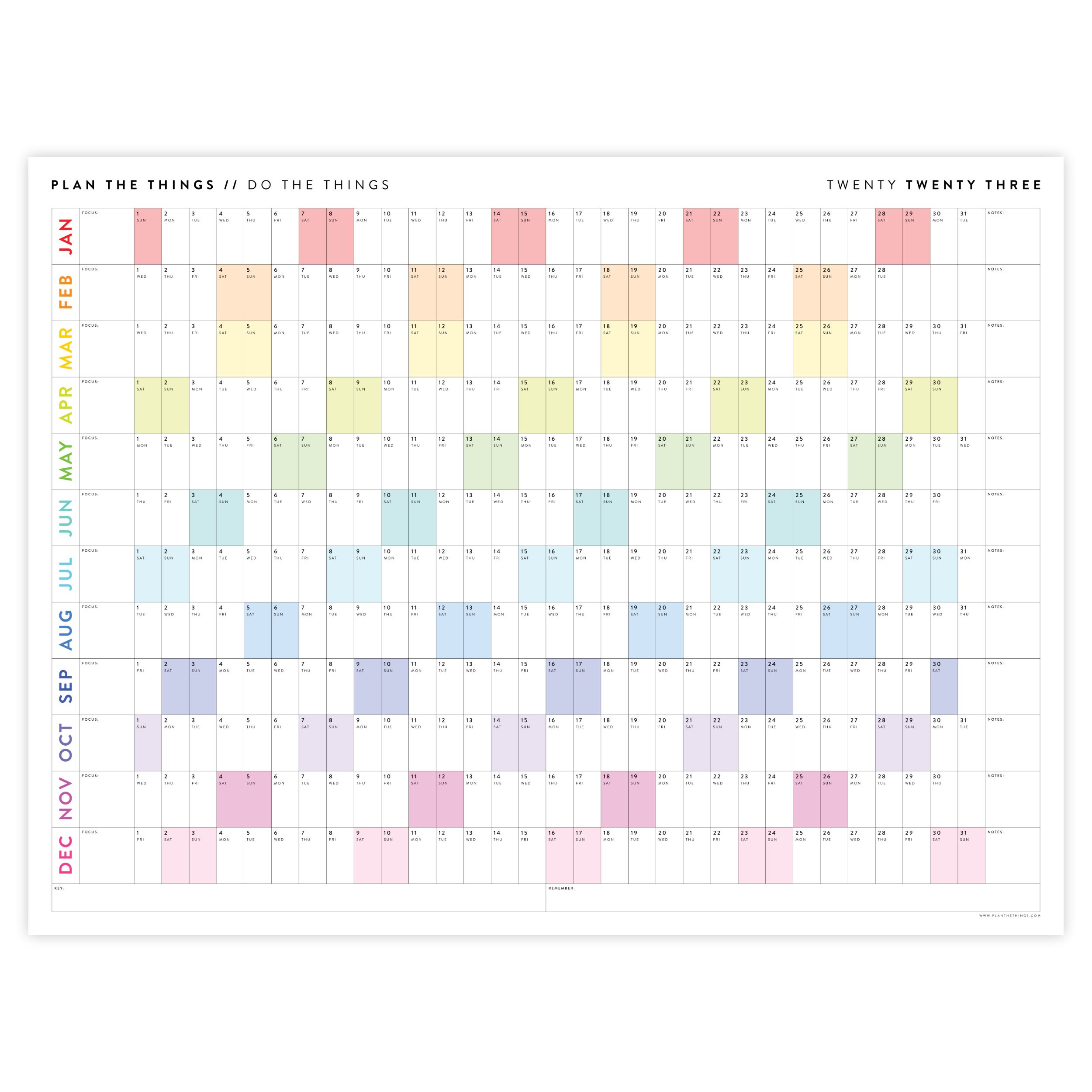 Giant 2023 Wall Calendar 2023 Wall Planner Annual Planner Etsy UK