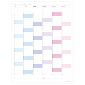 PRINTABLE Six Month Giant Wall Calendar SET 2025 | Half Year Planner Annual Set | 6 Month Wall ...