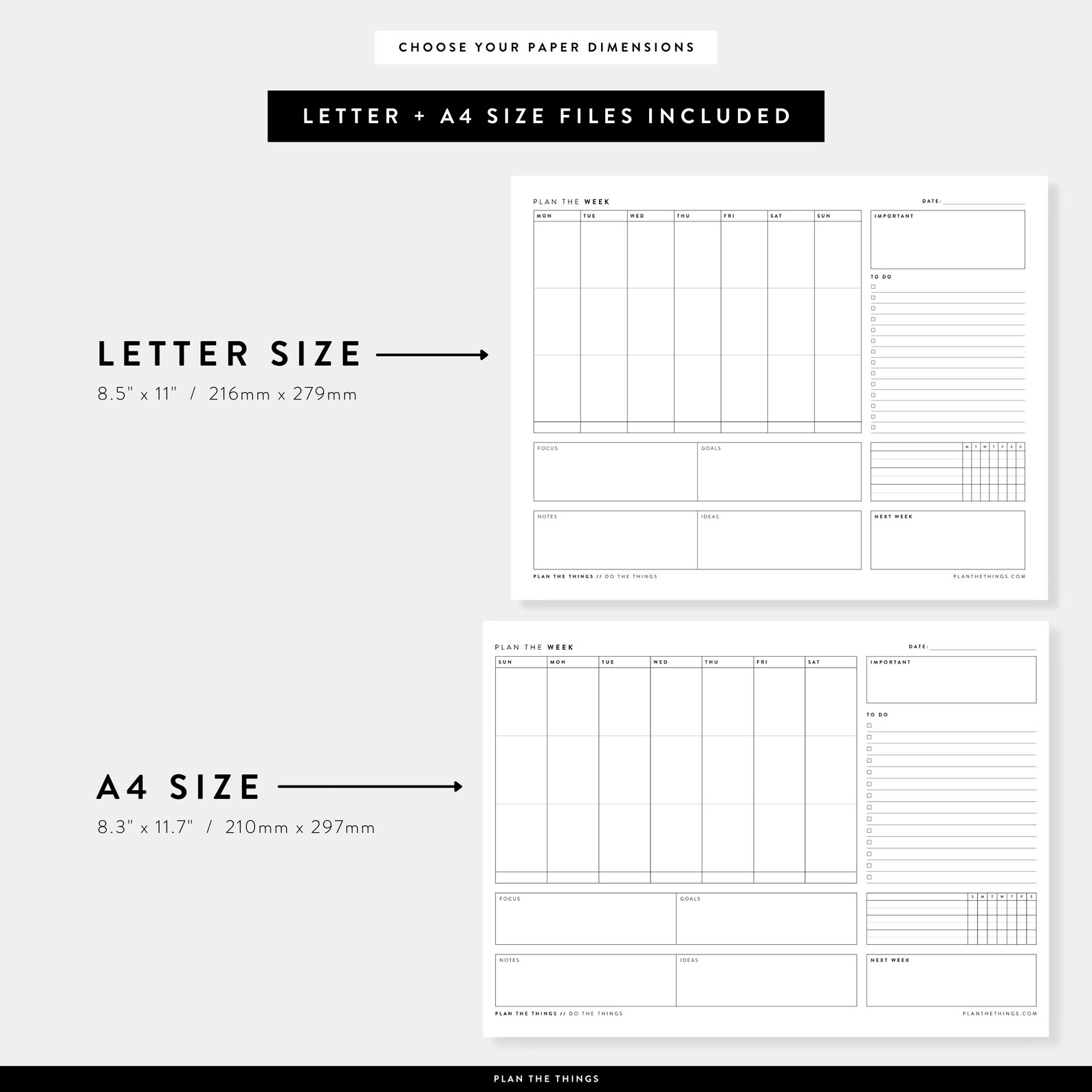Week at a Glance Printable Weekly Dashboard Weekly - Etsy