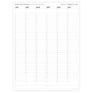 PRINTABLE Six Month Giant Wall Calendar SET 2025 | Half Year Planner Annual Set | 6 Month Wall ...