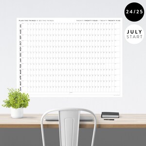2024 2025 JULY START Academic Wall Calendar Minimal Mid-year Calendar ...
