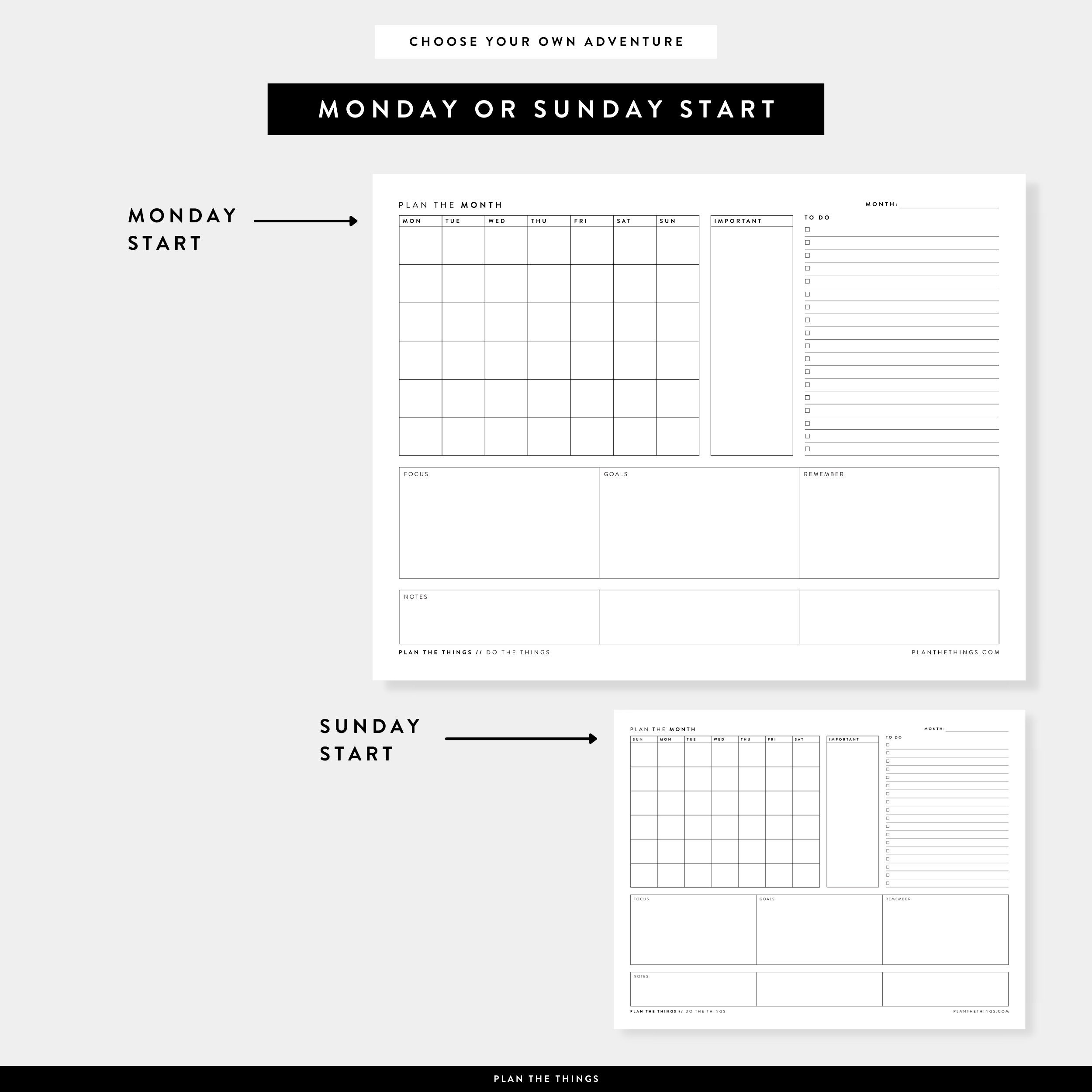 Month at a Glance Printable | Monthly Dashboard | Monthly Overview ...