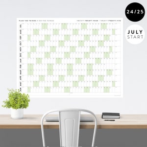 PRINTABLE 2024 2025 JULY Start Academic Wall Calendar PDF Instant ...