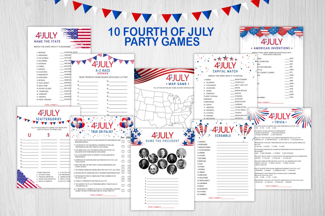 American Inventions, 4th of July Printable Games, Patriotic Fourth of ...