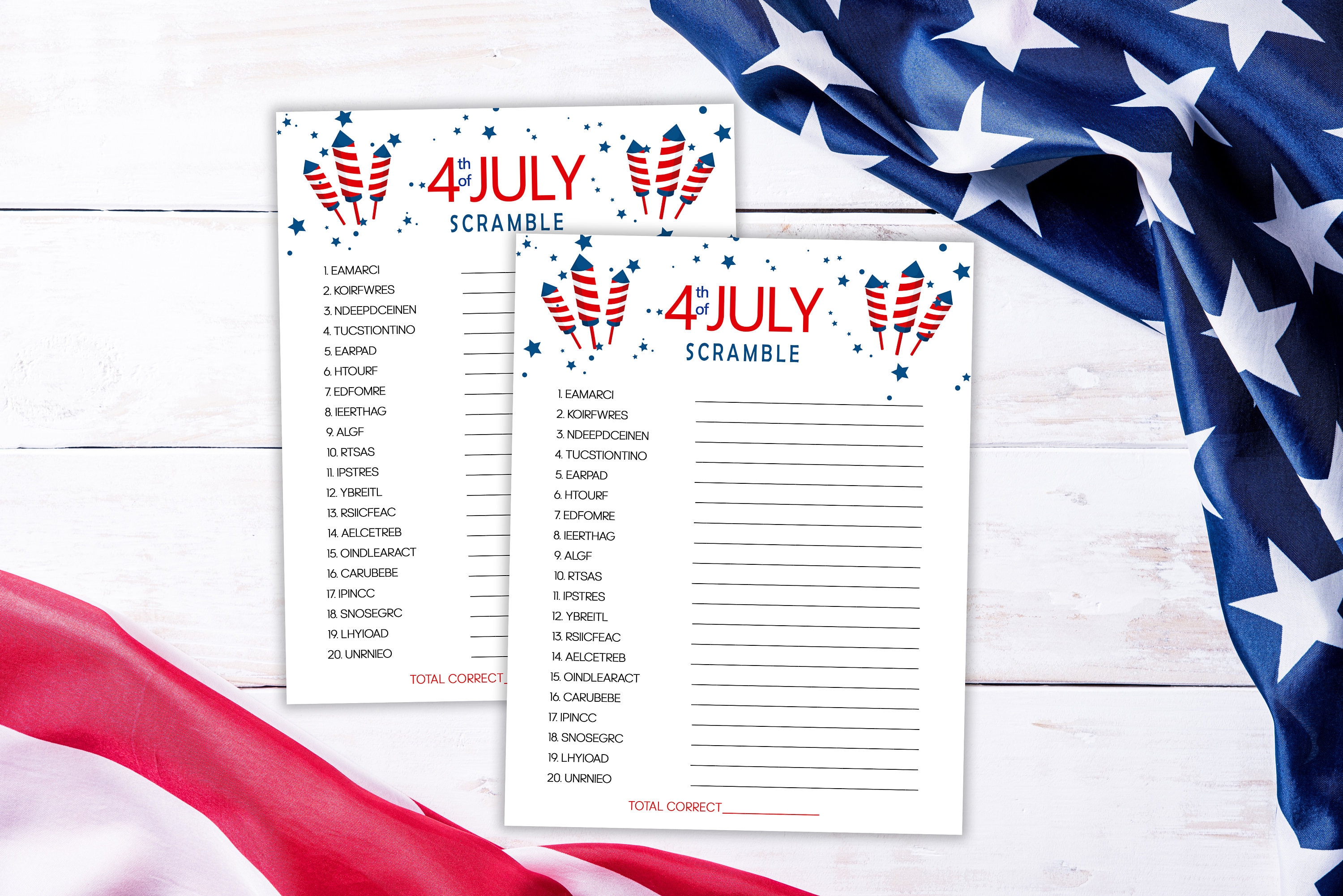 Patriotic Scramble Game, 4th of July Printable Games, Fourth of July ...