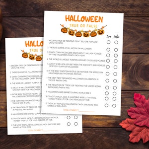 Halloween True or False Game Instant Download Fun Quiz | Etsy