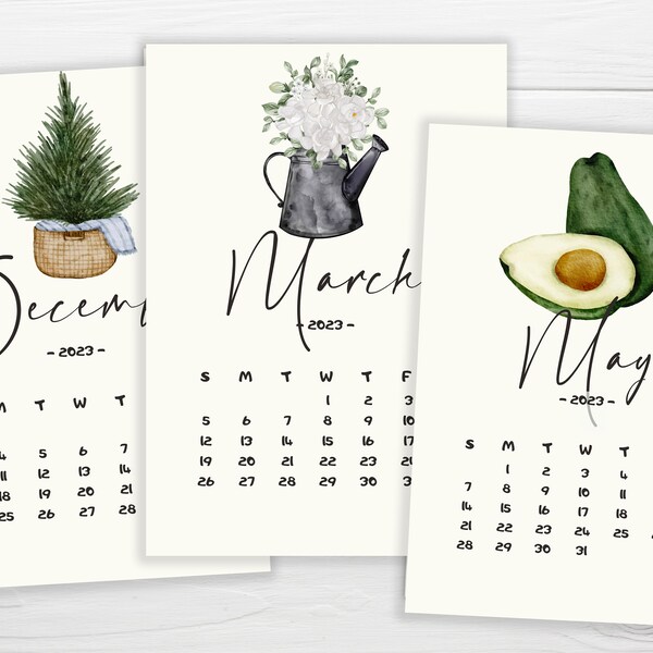 Watercolor Calendar - Etsy