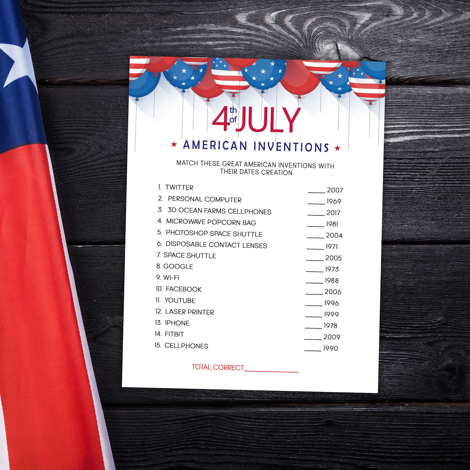 American Inventions, 4th of July Printable Games, Patriotic Fourth of ...