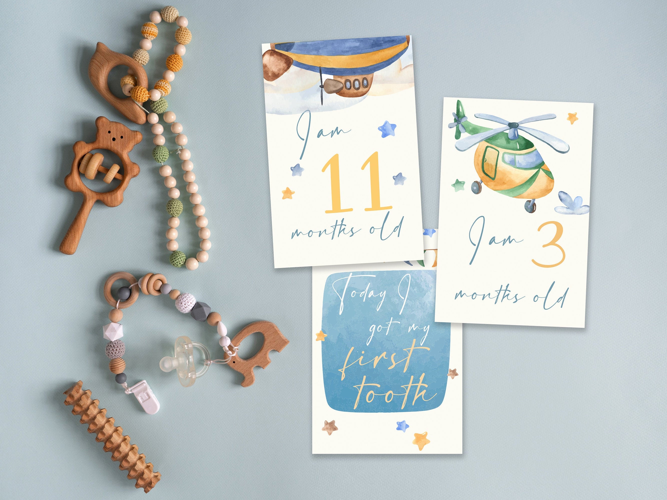 20 Baby Milestone Cards Printable Cards Month Cards Instant - Etsy