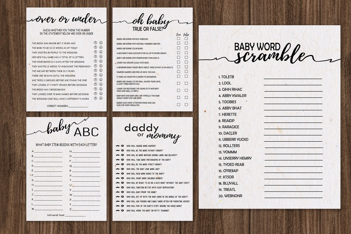 Baby Word Scrambled Game, Word Scramble Baby Shower Game, Baby ...