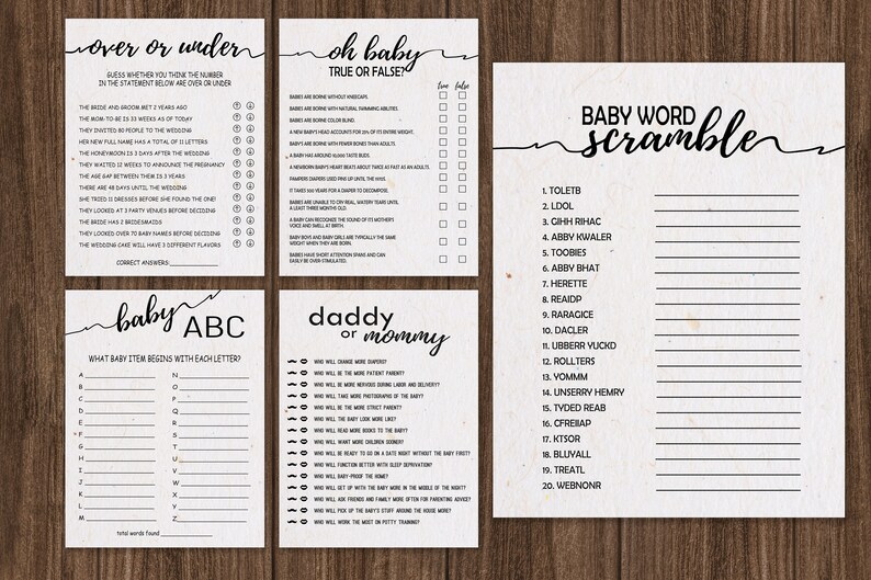 Baby Word Scrambled Game Word Scramble Baby Shower Game Baby - Etsy