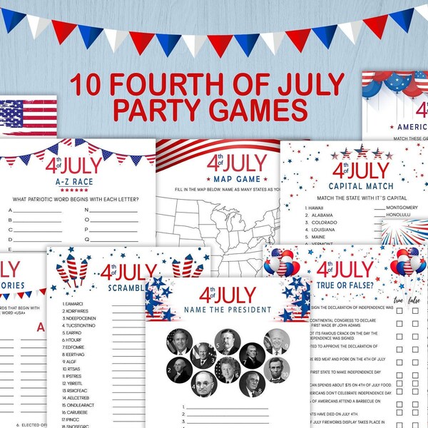 4th of July Bingo - Etsy