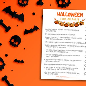 Halloween True or False Game Instant Download Fun Quiz | Etsy