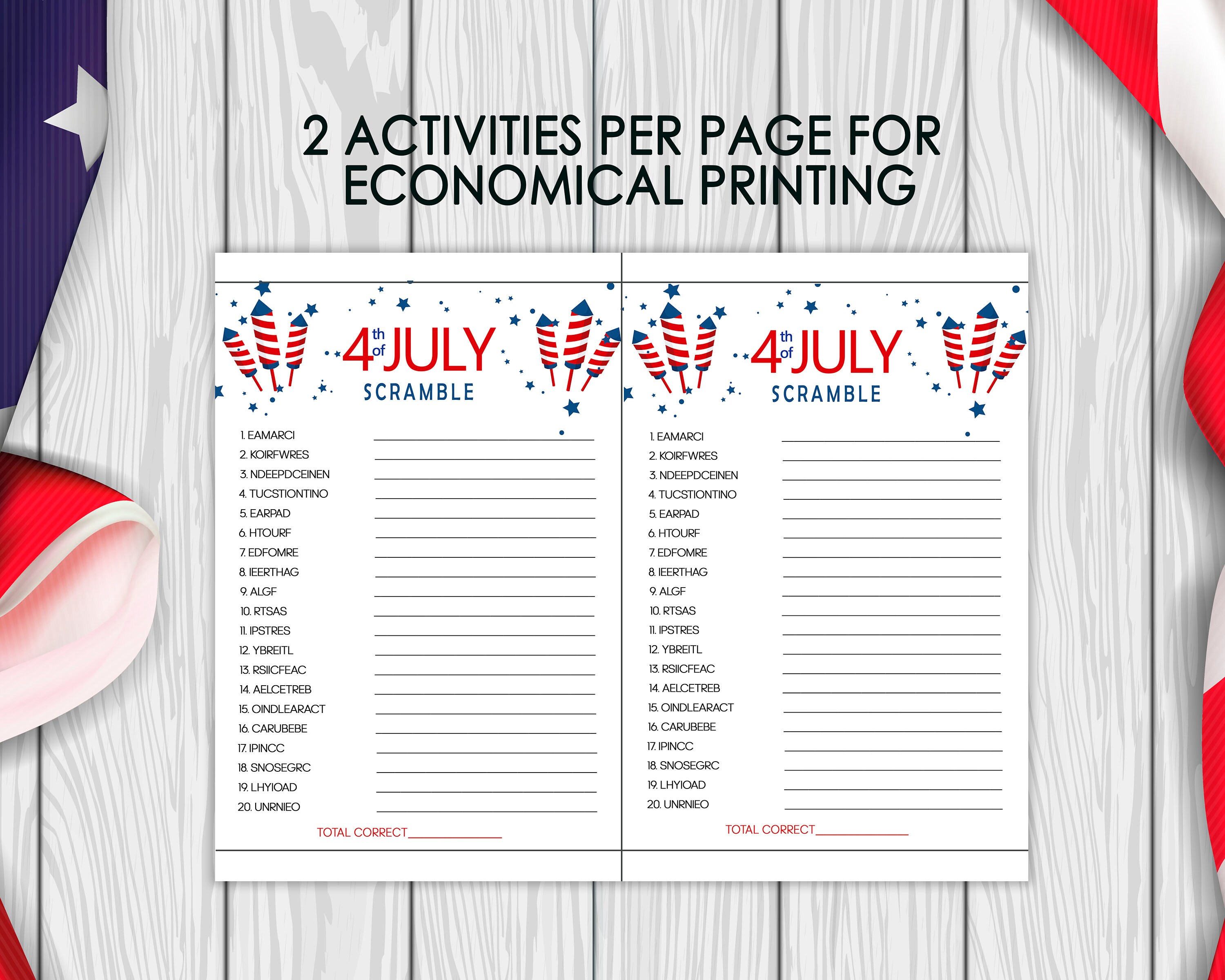 Patriotic Scramble Game, 4th of July Printable Games, Fourth of July ...