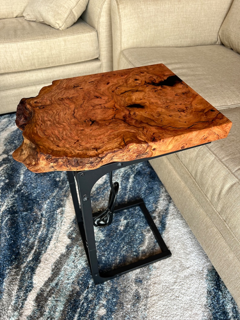 Solid Cherry Burl Epoxy Resin C Table Sofa Table Snack Table - Etsy