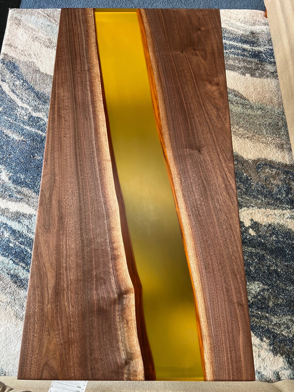 Black Walnut Amber Epoxy Resin River Computer Table Hardwood Table ...