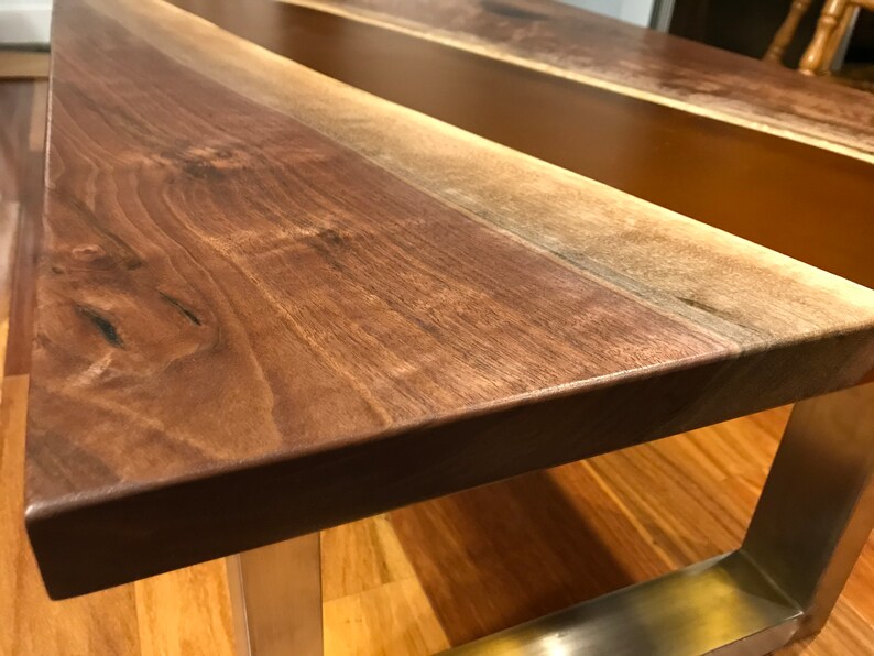 Black Walnut Amber Epoxy Resin River Computer Table Hardwood Table ...