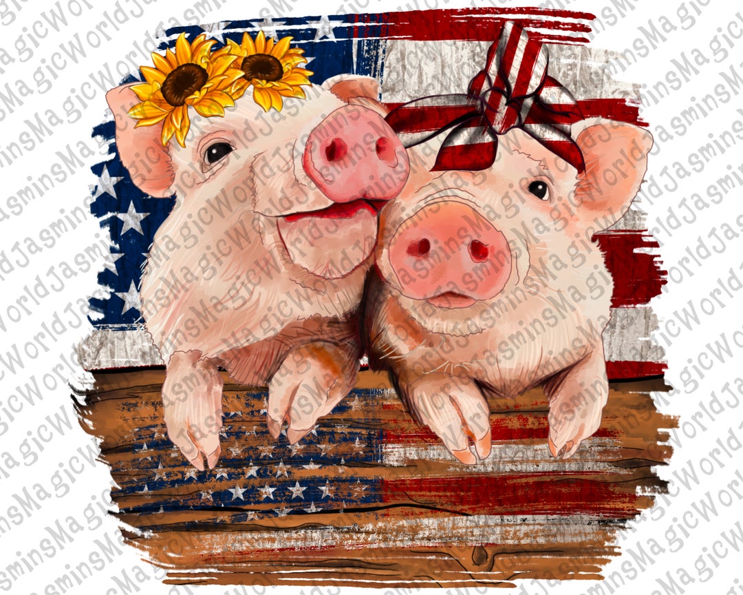 Patriotic American Pigs Pngamerican Flag Bandana - Etsy