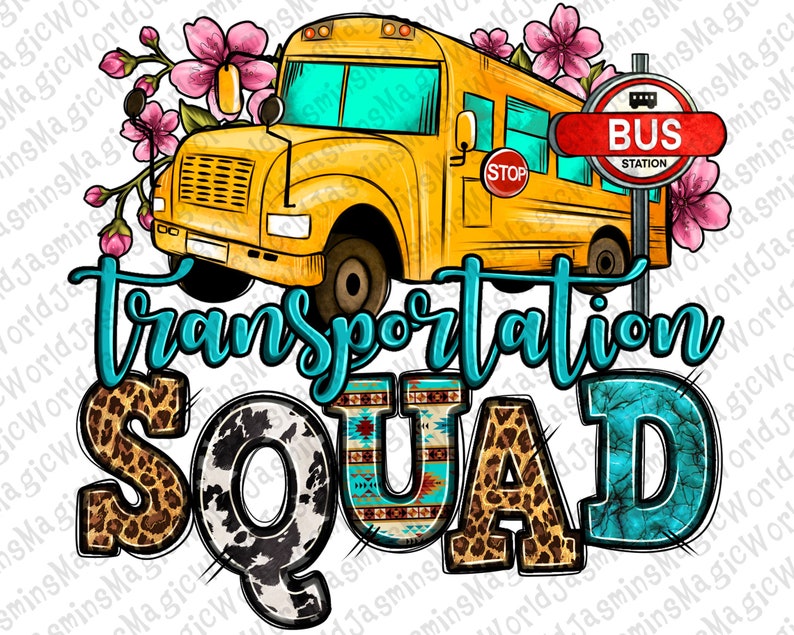 Transportation Squad School Bus Png Sublimation Design - Etsy