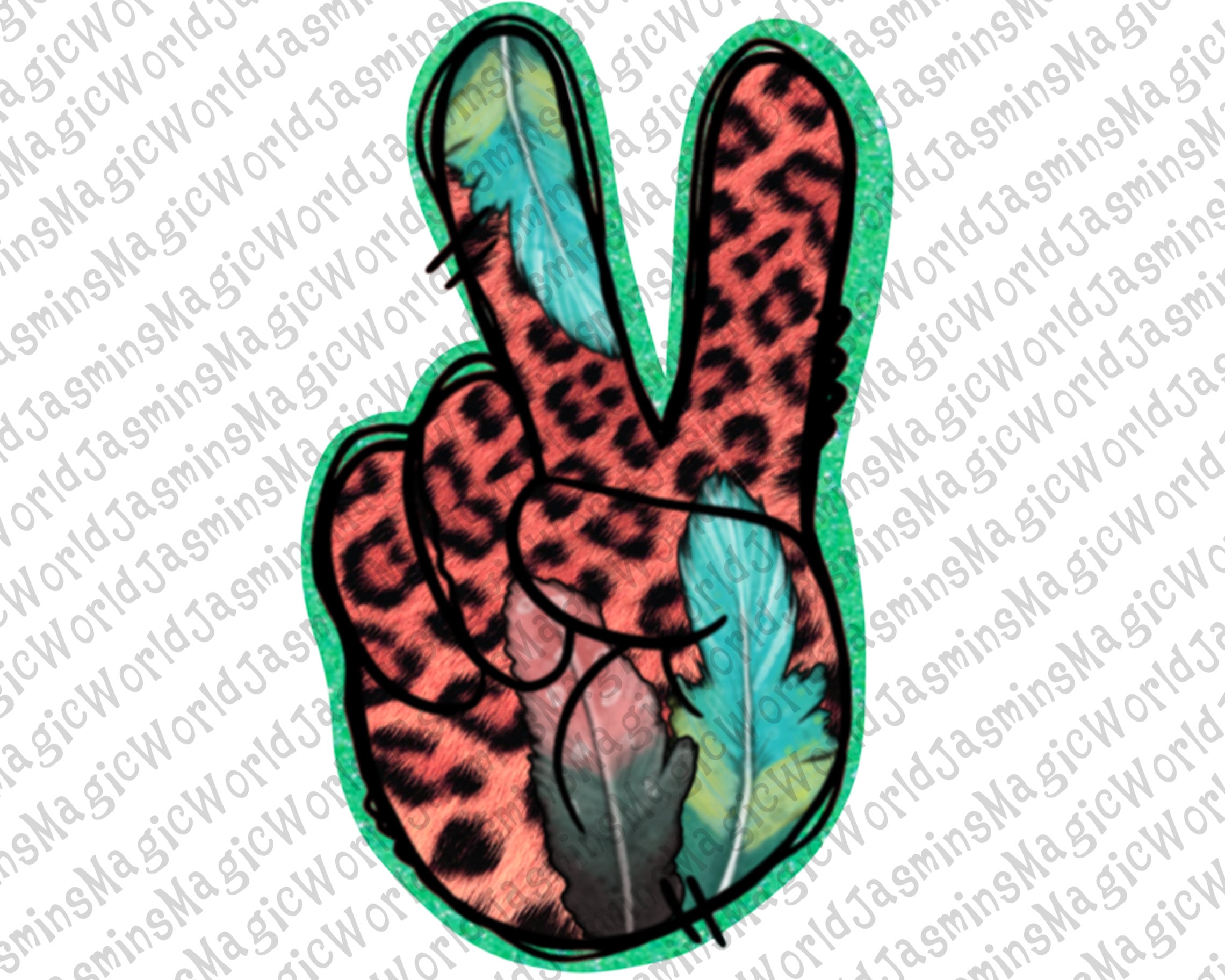 Animal Print Peace Sign Design Bundle Leopard Peace Sign Png | Etsy