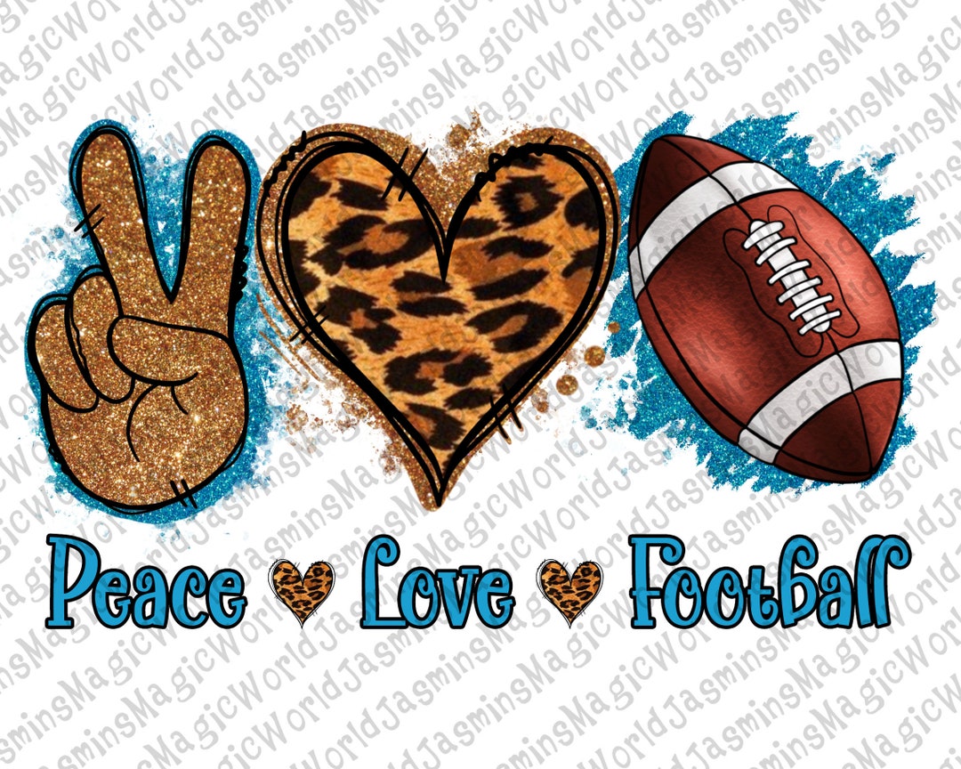 Peace Love Football PNG Sublimation Design Leopard Cheetah - Etsy