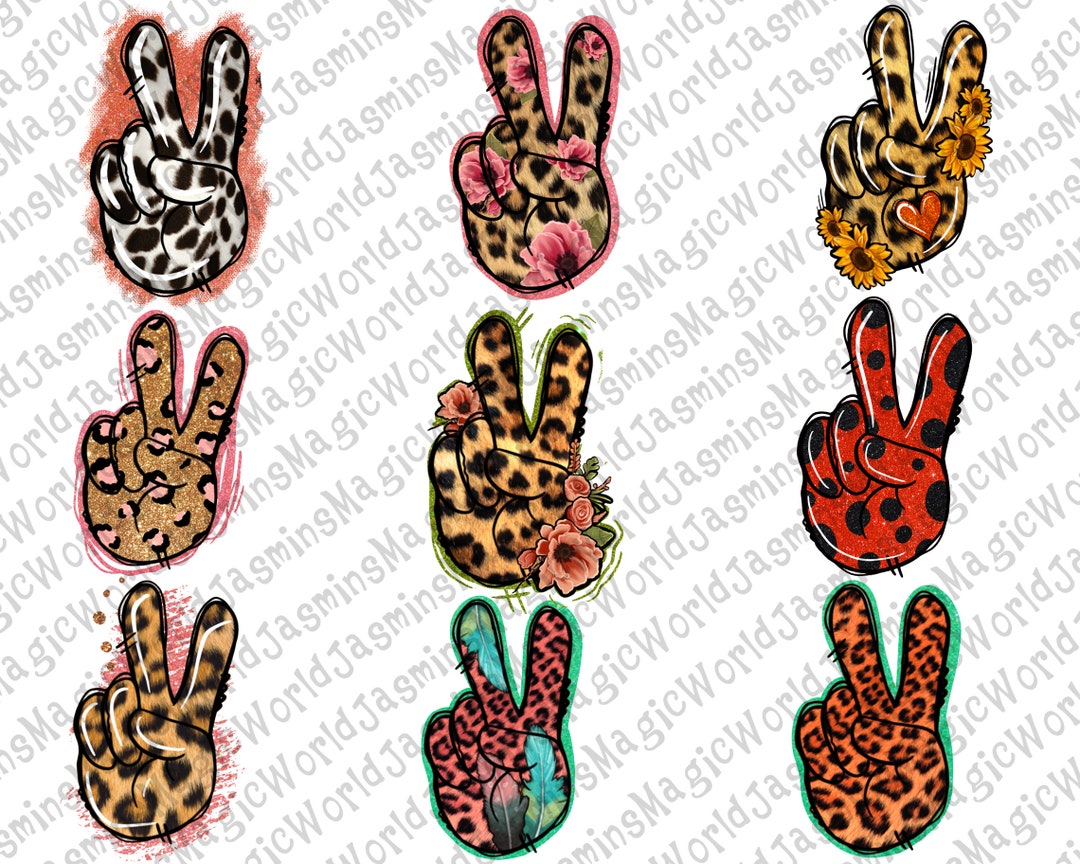 Animal Print Peace Sign Design Bundle Leopard Peace Sign Png - Etsy.de