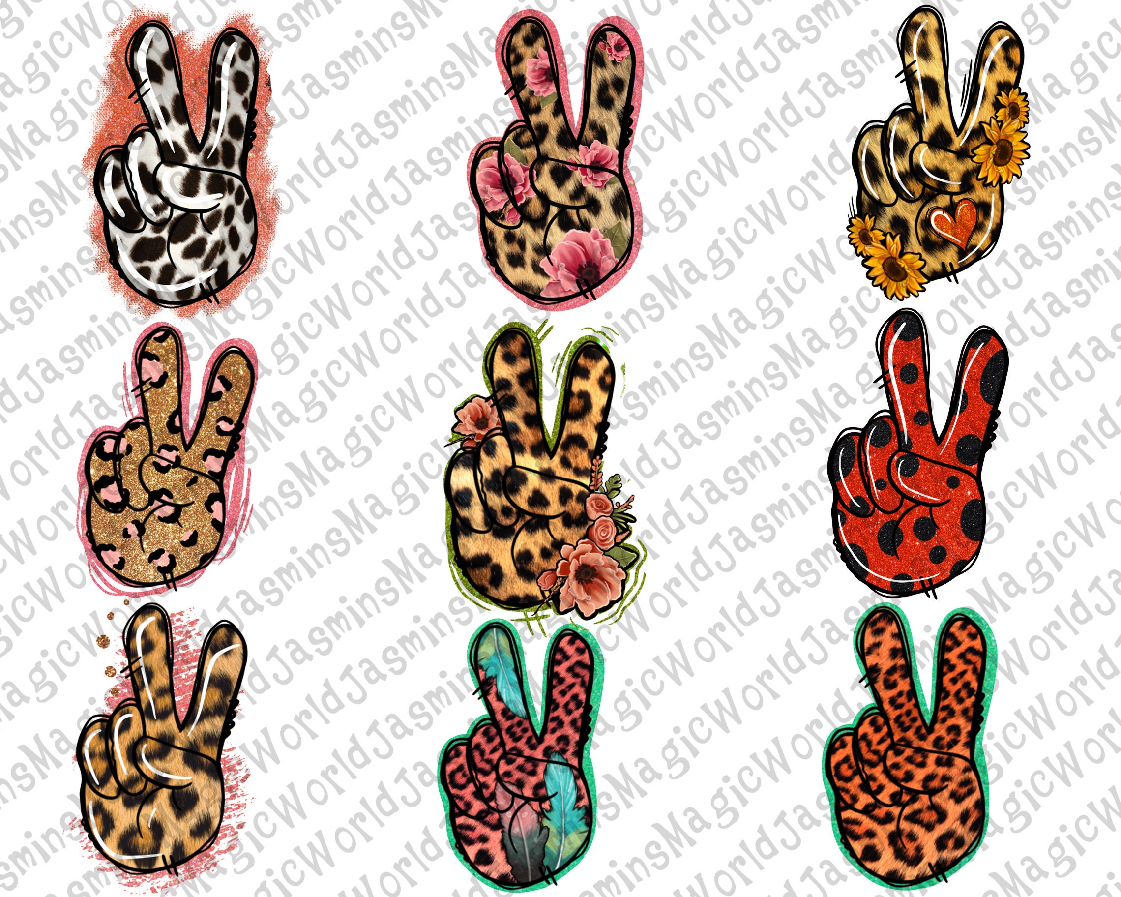 Animal Print Peace Sign Design Bundle Leopard Peace Sign Png - Etsy.de