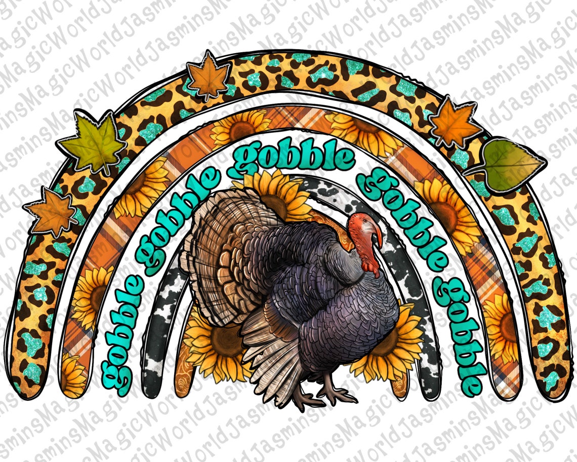 Thanksgiving Turkey Rainbow Png Thanksgiving Png - Etsy