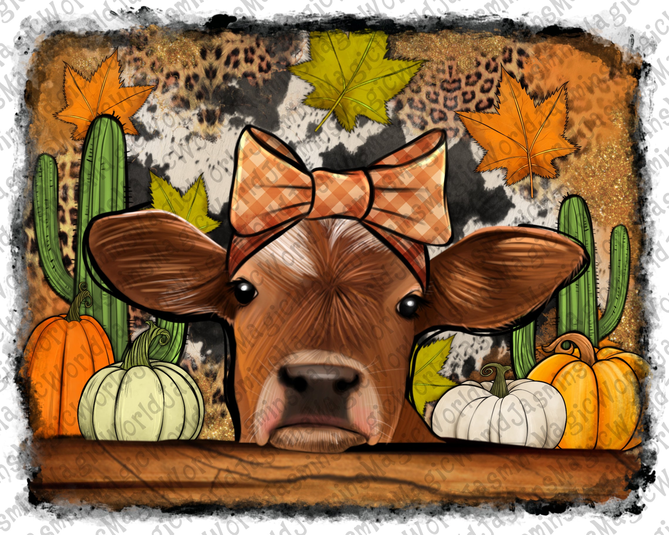 Fall Cow Png Fall Pumpkin Cow Sublimation Design Halloween - Etsy
