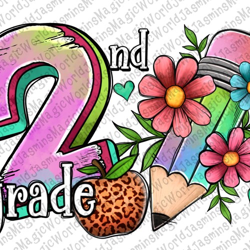 Second Grade PNG Image Back to School 2nd Grade Design - Etsy