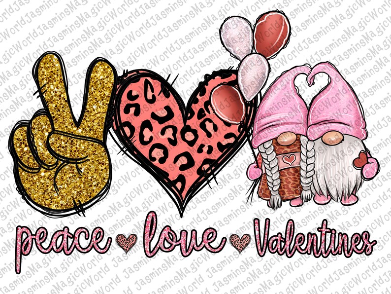 Peace Love Valentines Glitterpeace Love - Etsy