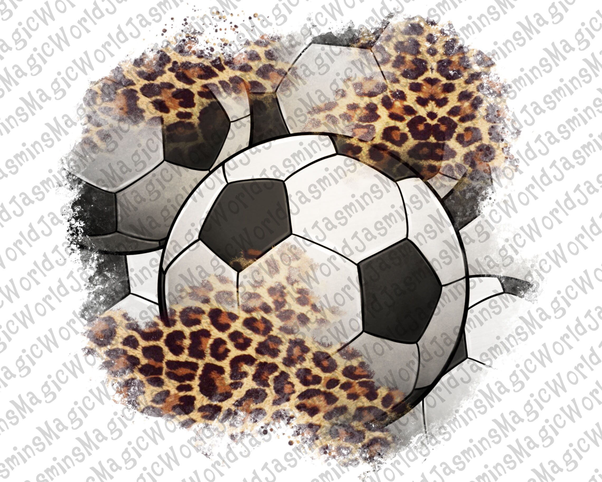 Leopard Soccer Ball Patch Sublimation Png Bundle Leopard - Etsy