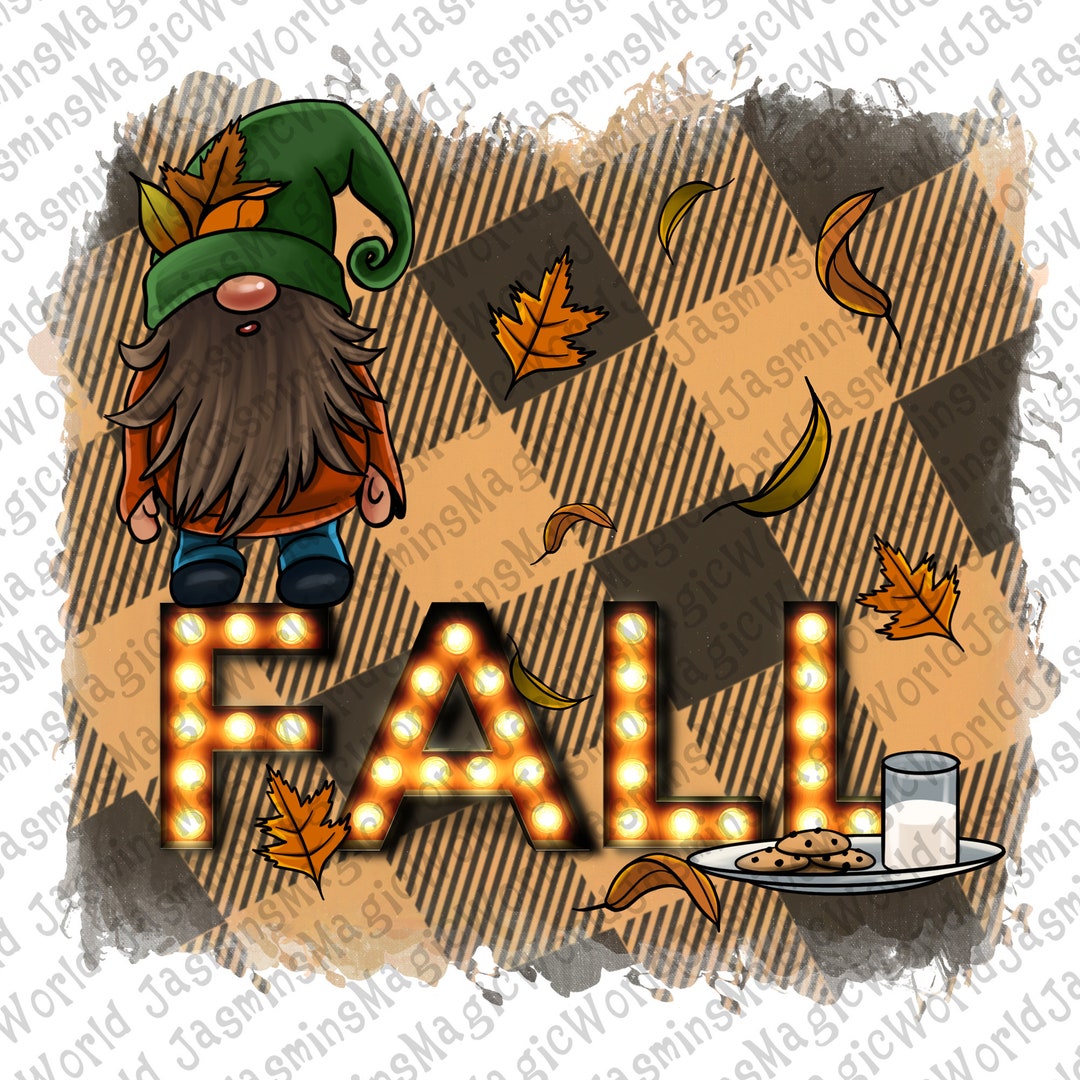 Fall Gnome Clipart Instant Download Sublimation Graphics - Etsy