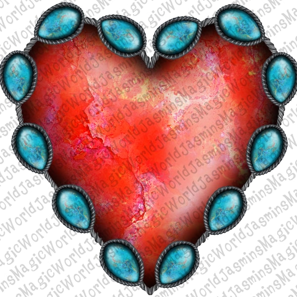 Heart Turquoise Png - Etsy
