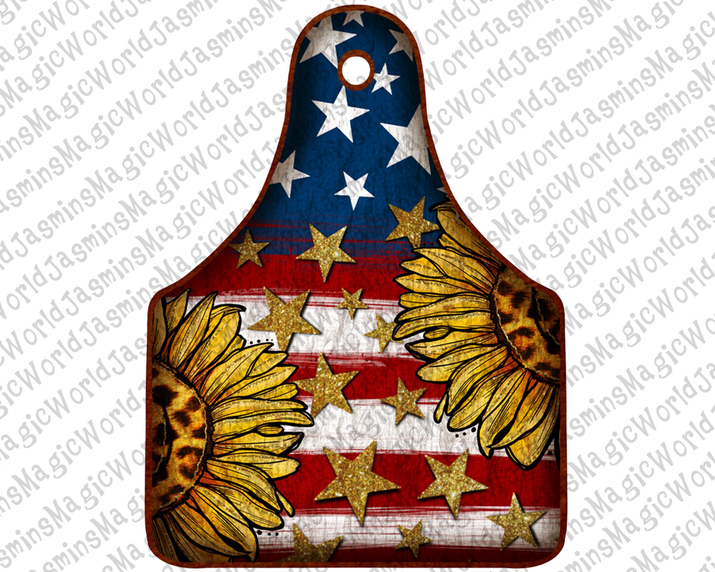 USA Flag Cow Tag Bundle Distressed Sunfloweer United States - Etsy