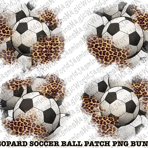 Leopard Soccer Ball Patch Sublimation Png Bundle Leopard - Etsy