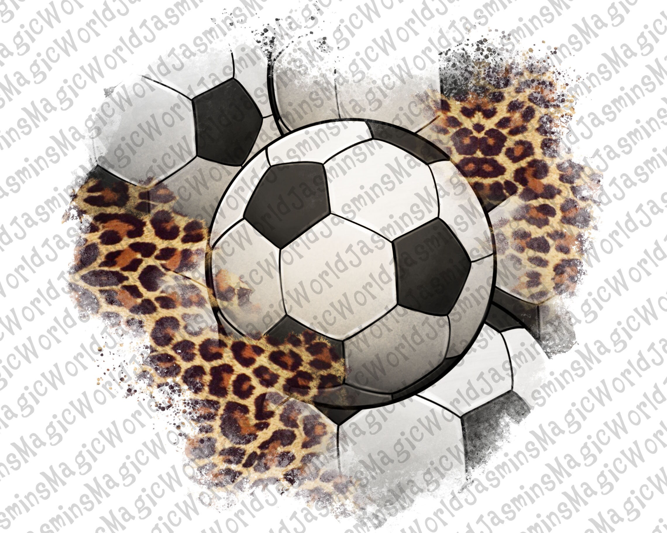 Leopard Soccer Ball Patch Sublimation Png Bundle Leopard - Etsy