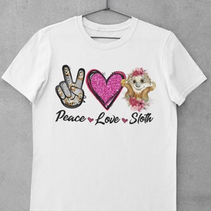 Peace Love Sloth Png Sublimation Download, Sunflower Png, Sublimation ...