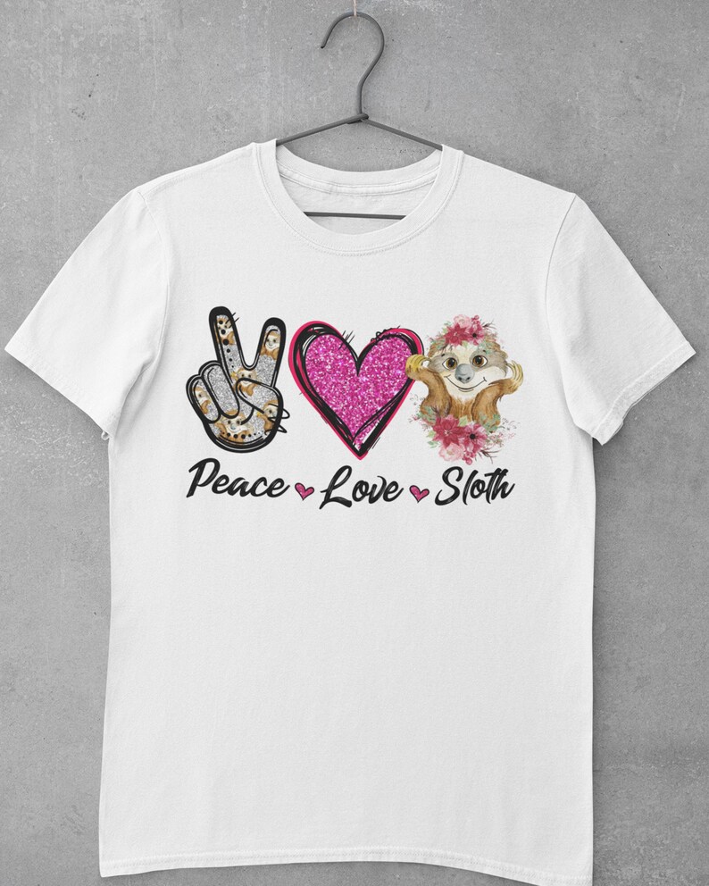 Peace Love Sloth Png Sublimation Download Sunflower Png - Etsy