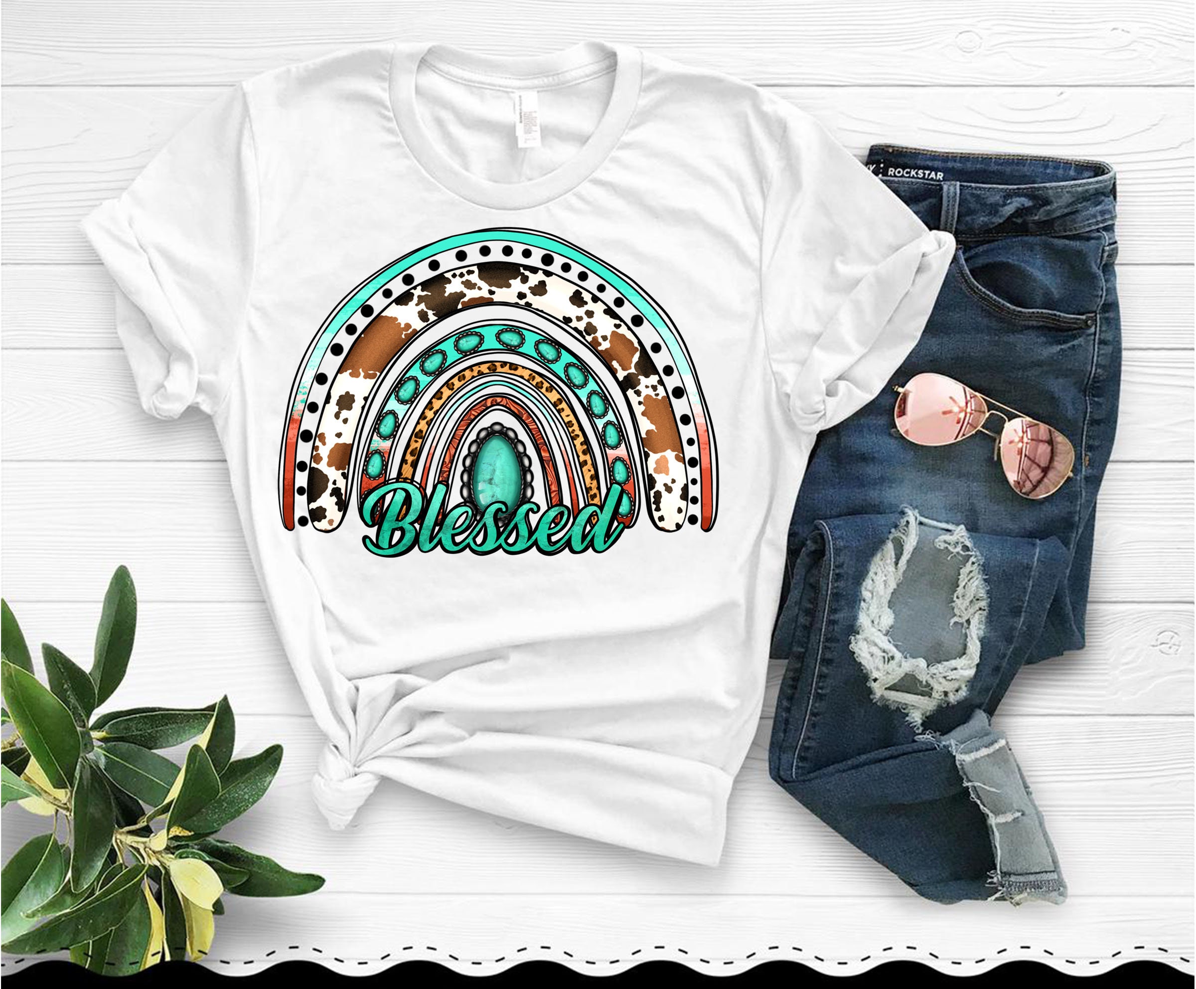 Blessed Western Rainbow PNG Western Rainbow PNG Rainbow Hand - Etsy