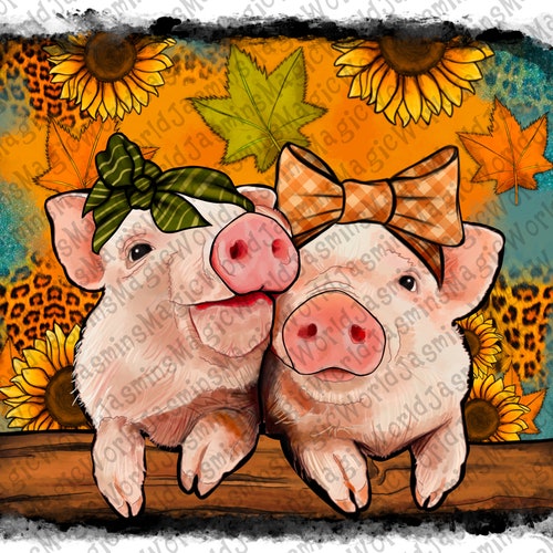 Fall Pigs Png It's Fall Y'all Pumpkins Halloween - Etsy