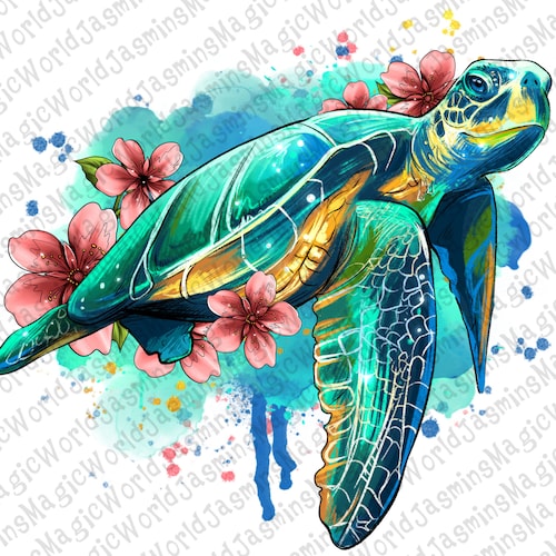 Summer Turtle Png Sublimation Design Hand Drawn Turtle Png - Etsy