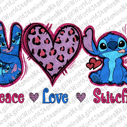 Peace Love Stitch PNG 300dpi Digital File Watercolor - Etsy