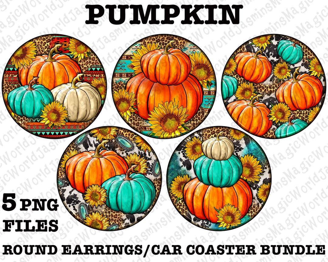 Western Fall Round Coaster Png Bundle Design Fall Car - Etsy