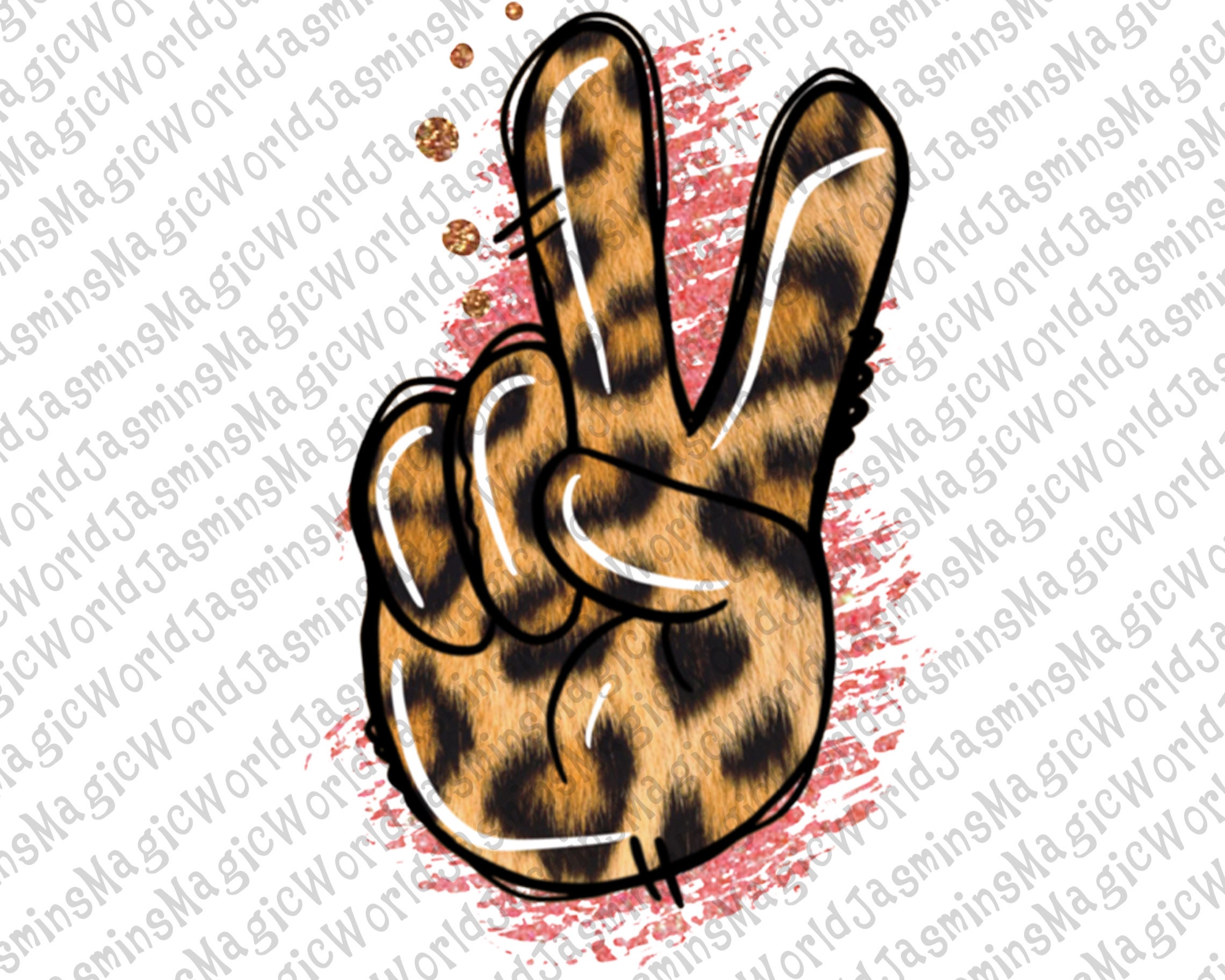 Animal Print Peace Sign Design Bundle Leopard Peace Sign Png | Etsy