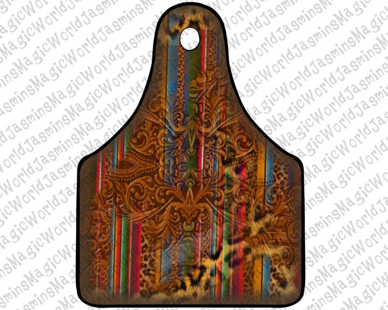 Leopard Cowhide Western Lilly Aztec and Serape Cow Tag Design - Etsy