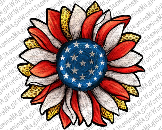 Patriotic Sunflower PNG Patriotic Western DesignUSA | Etsy